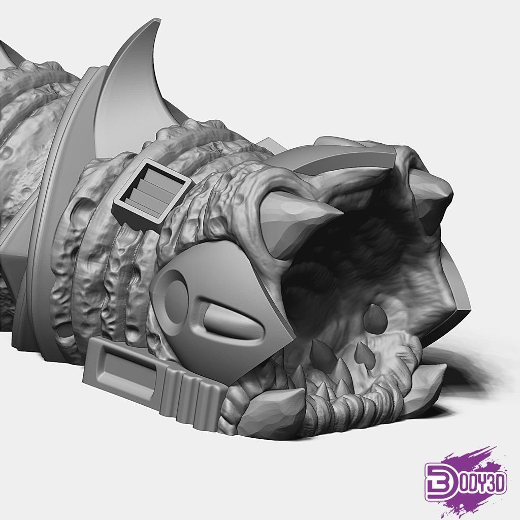 🆒 Articulated Armored Sandworm・Free STL File for 3D printing・Cults